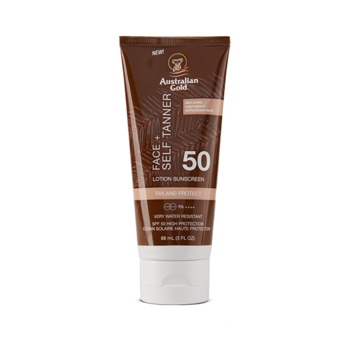 Australian Gold Face + Self Tanner Krema za solarij SPF 50 88 ml ...